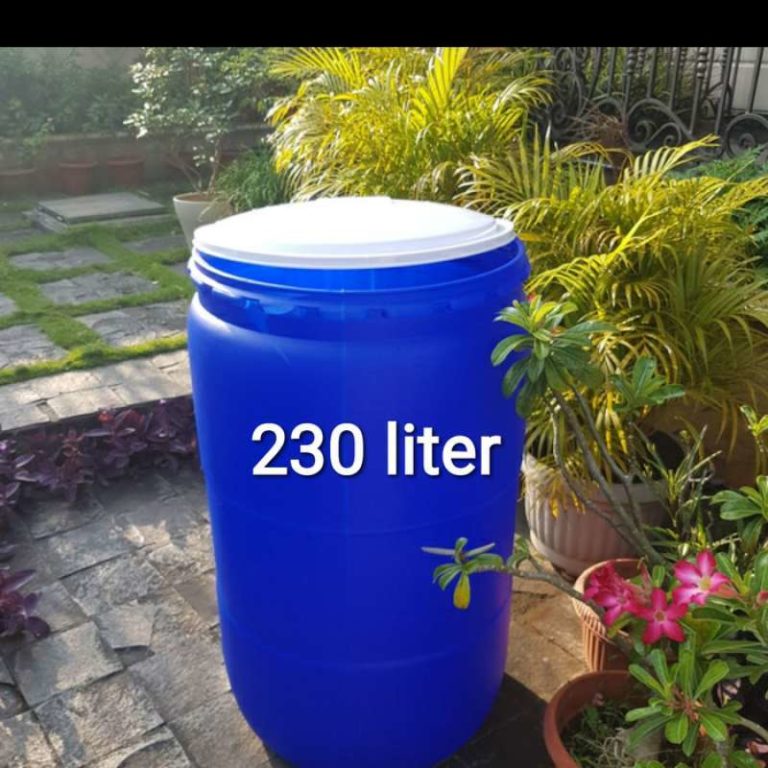 GENTONG AIR PLASTIK BIRU BESAR 230 LITER TUTUP TIPE GL 0523