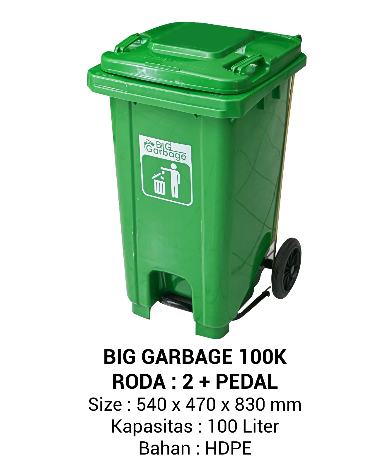 TEMPAT SAMPAH PLASTIK BESAR 100 LITER NAPOLLY TIPE 100 K + RODA + PEDAL